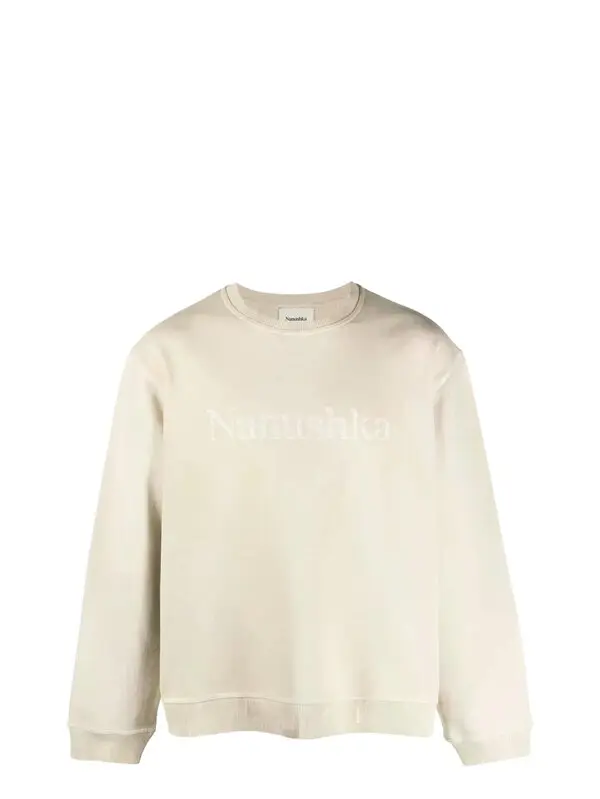 Nanushka Logo-embroidered Cotton Sweatshirt - Neutrals