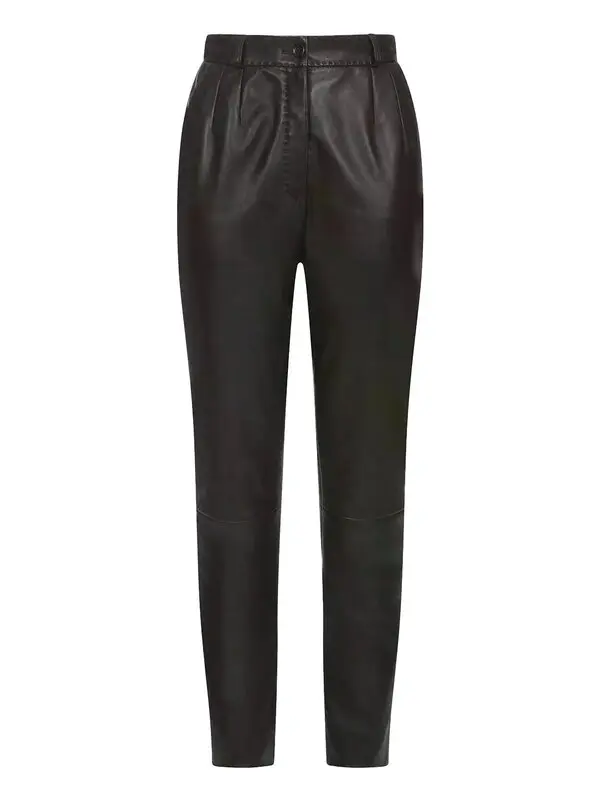 Dolce & Gabbana Lambskin Trousers - Black