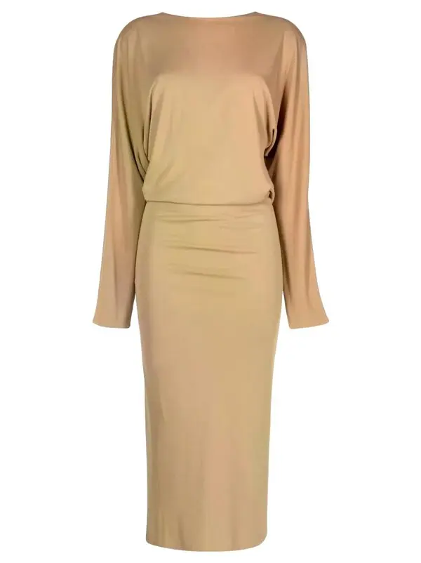 Khaite The Trina Open-back Midi Dress - Brown