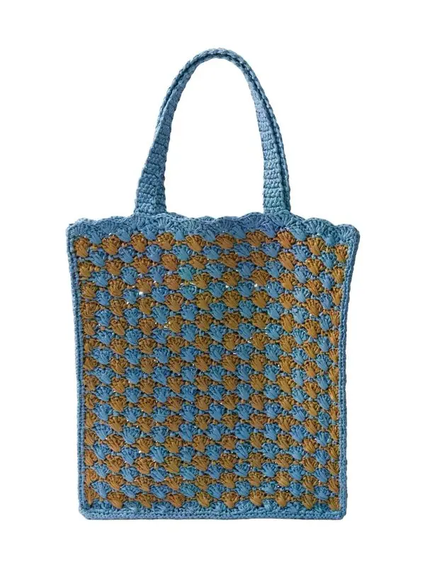 Prada Crochet Tote Bag - Blue
