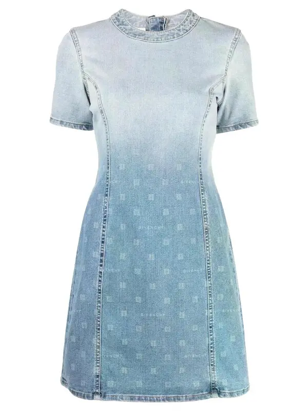 Givenchy Ombré-effect Denim Minidress - Blue