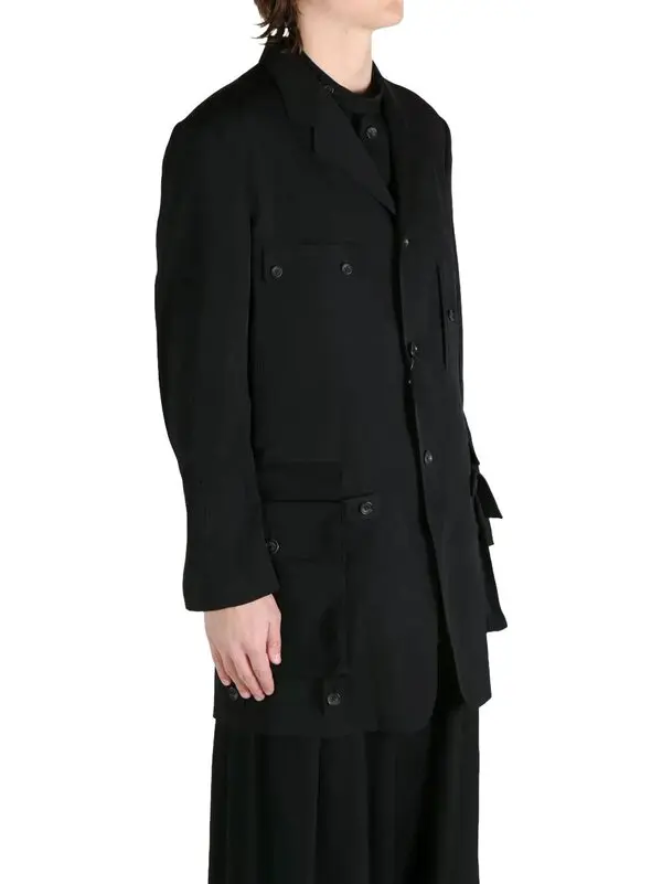 Yohji Yamamoto Wool Gabardine Jacket - Black