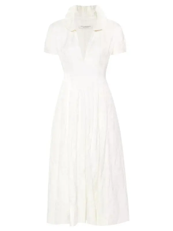 Philosophy Di Lorenzo Serafini V-neck Pleated Midi Dress - Neutrals