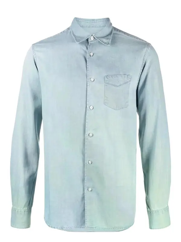 Officine Générale Button-up Lyocell Shirt - Blue