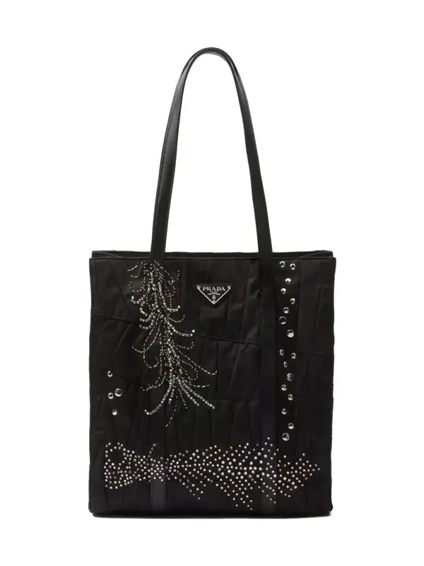 Prada Medium Re-nylon Patchwork Tote Bag - Black