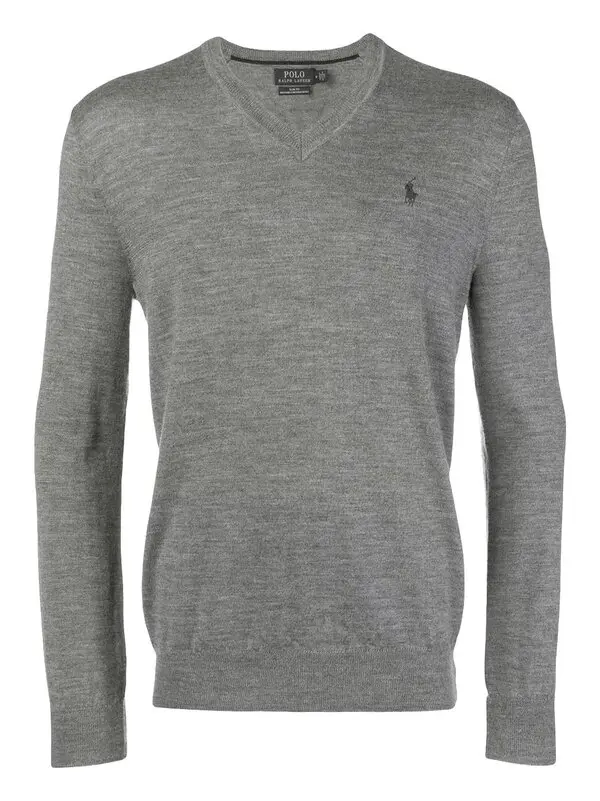Polo Ralph Lauren Classic V-neck Sweater - Grey