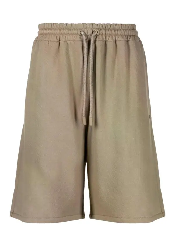 Off-White Stitch Diag Cotton Track Shorts - Brown