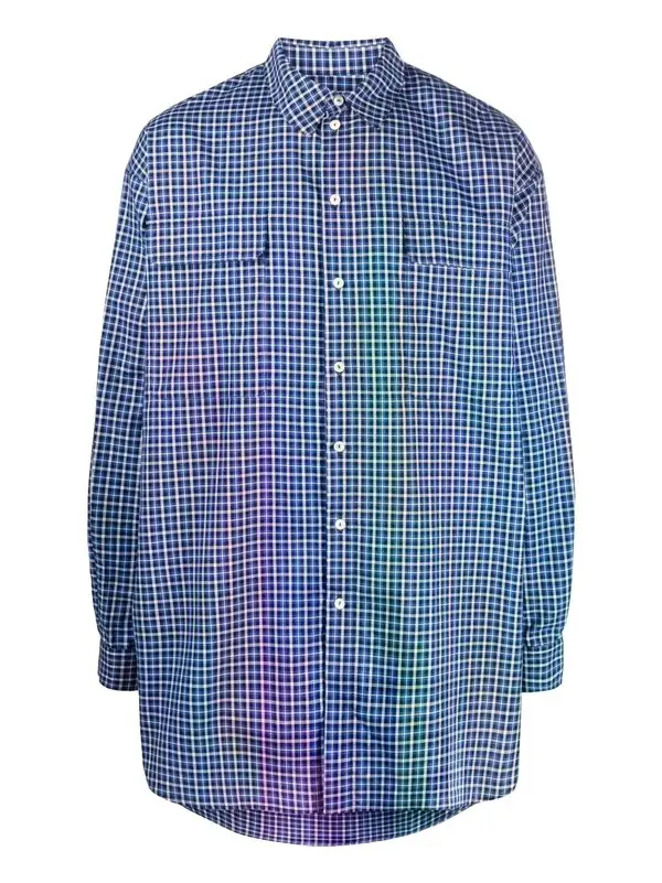 CHLOE NARDIN Plaid-pattern Oversize Shirt - Blue