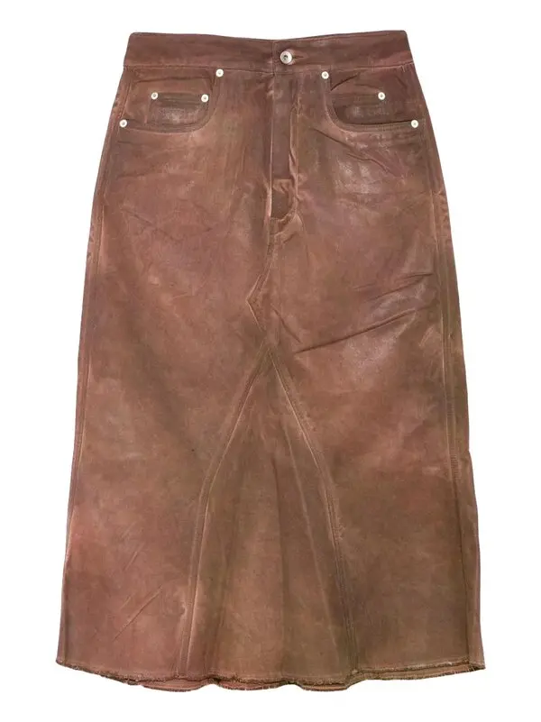 Rick Owens Terra Red Denim Skirt - Neutrals