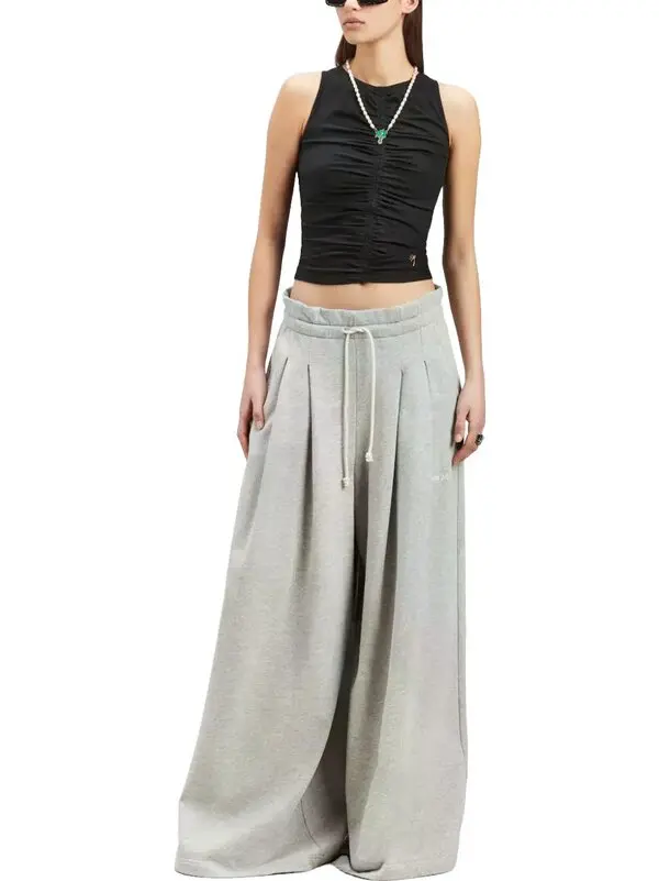 Palm Angels Ruched Stretch-cotton Tank Top - Black