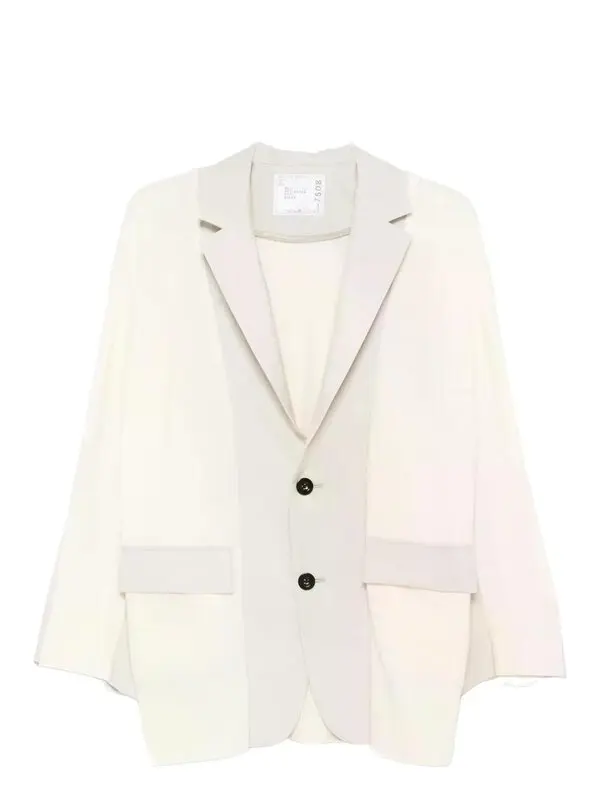 Sacai Panelled Cardigan - Neutrals
