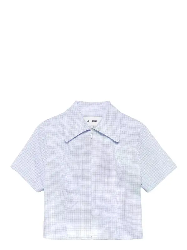 ALFIE Checked Zip-up Shirt - Blue