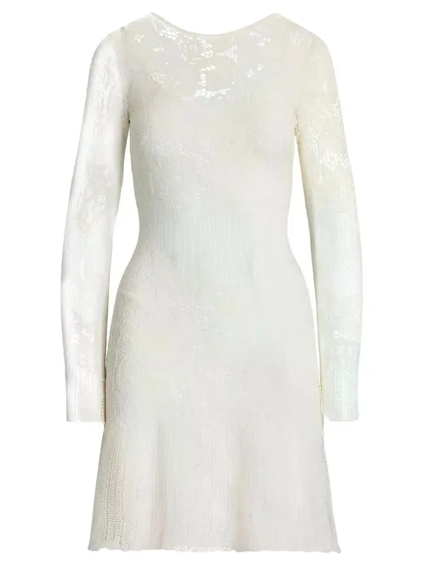 Ralph Lauren Lace Embroidered Mini Dress - Neutrals