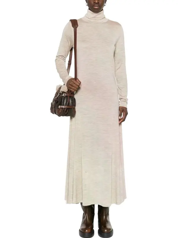 Polo Ralph Lauren Wool Blend Mélange Maxi Dress - Neutrals