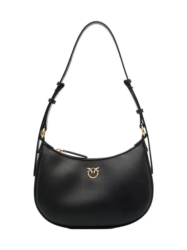 Pinko Love Birds Leather Shoulder Bag - Black