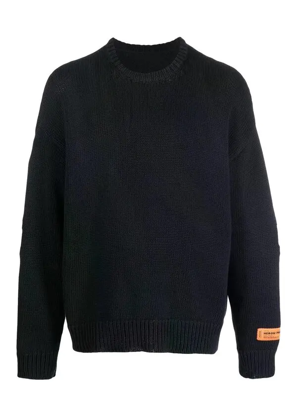 Heron Preston Intarsia Knit Crew Neck Jumper - Black