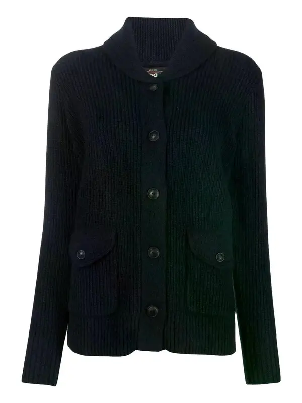 Ralph Lauren Ribbed-knit Shawl Collar Cardigan - Blue