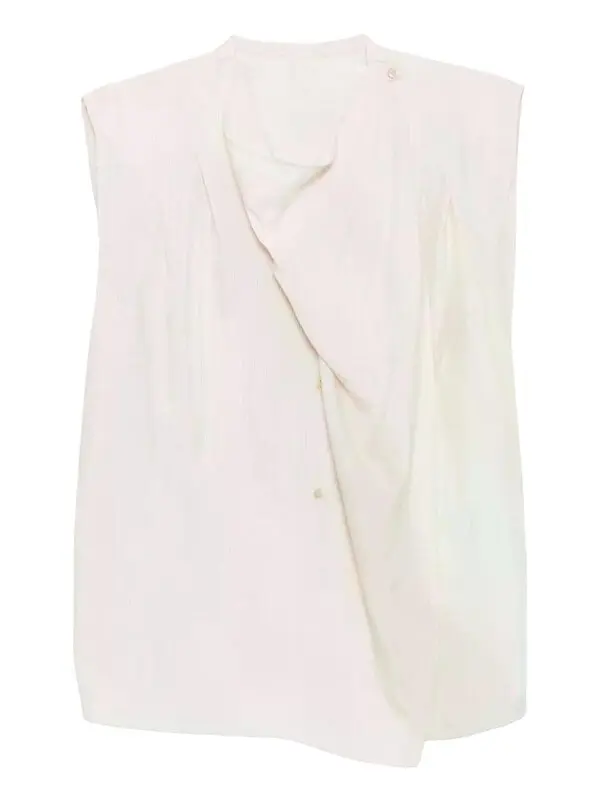 LESS Silk Sleeveless Blouse - Neutrals