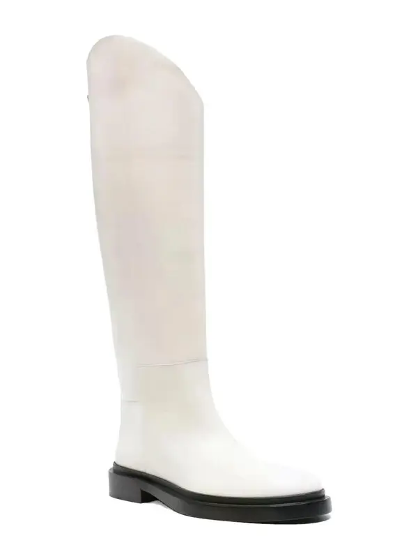 JIL SANDER Leather Knee-high Boots - White