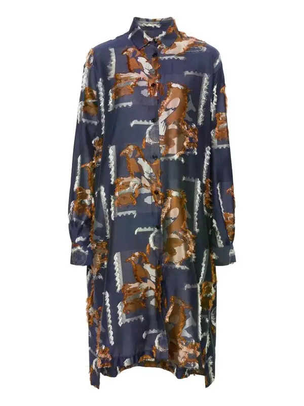 Henrik Vibskov Bird Pattern Jacquard Midi Dress - Blue