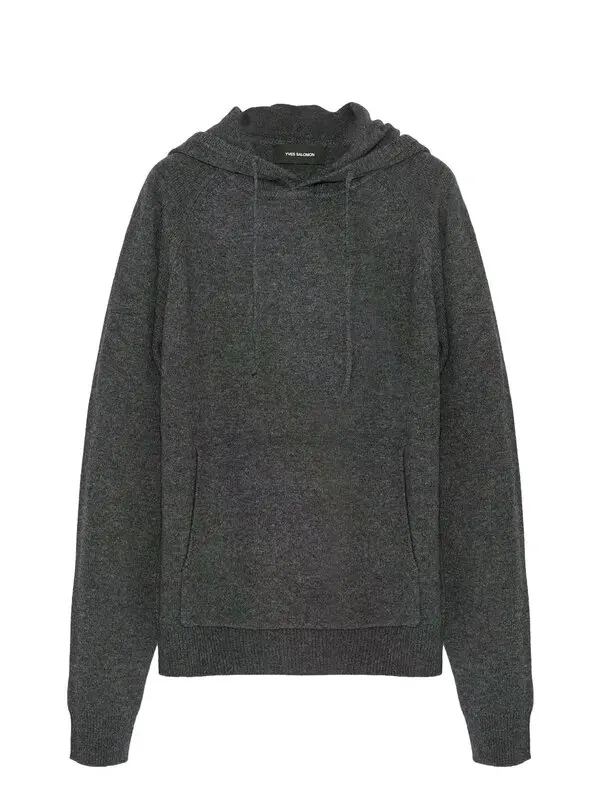 YVES SALOMON Knit Hoodie - Grey