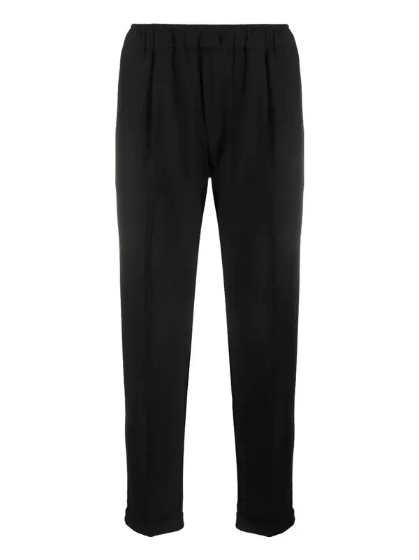 Pmd Tapered-leg Elastic-waist Trousers - Black
