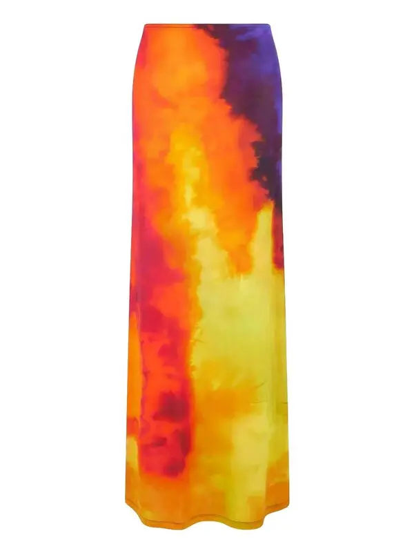 Rabanne Tie-dye Maxi Skirt - Orange