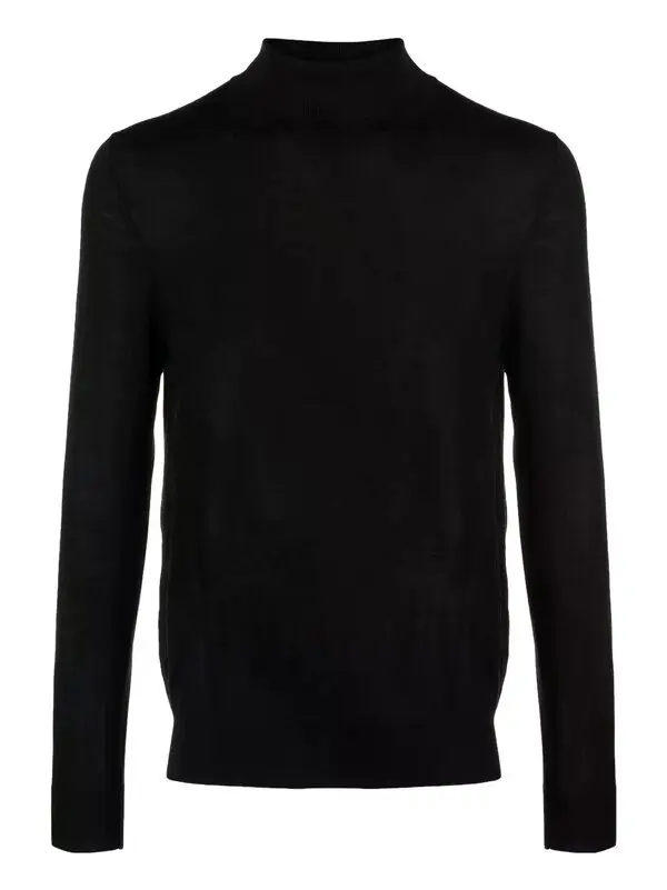 HACKETT Roll Neck Wool-blend Jumper - Black