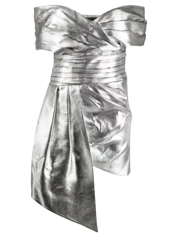 Alexandre Vauthier Off-the-shoulder Draped Mini Dress - Silver