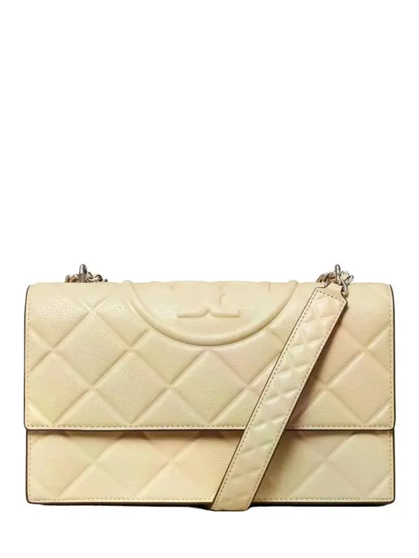 Tory Burch Fleming Quilted Leather Shoulder Bag - Neutrals