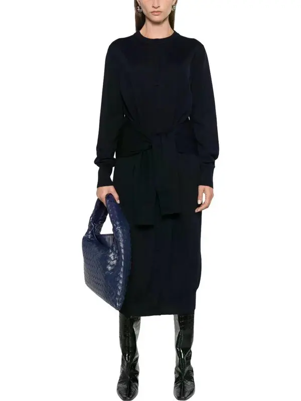 JIL SANDER Wool Knit Midi Dress - Blue