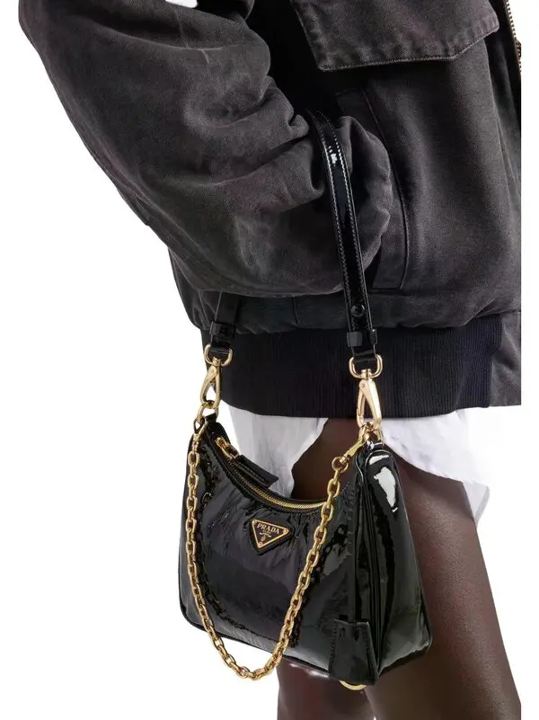 Prada Mini Re-edition Shoulder Bag - Black