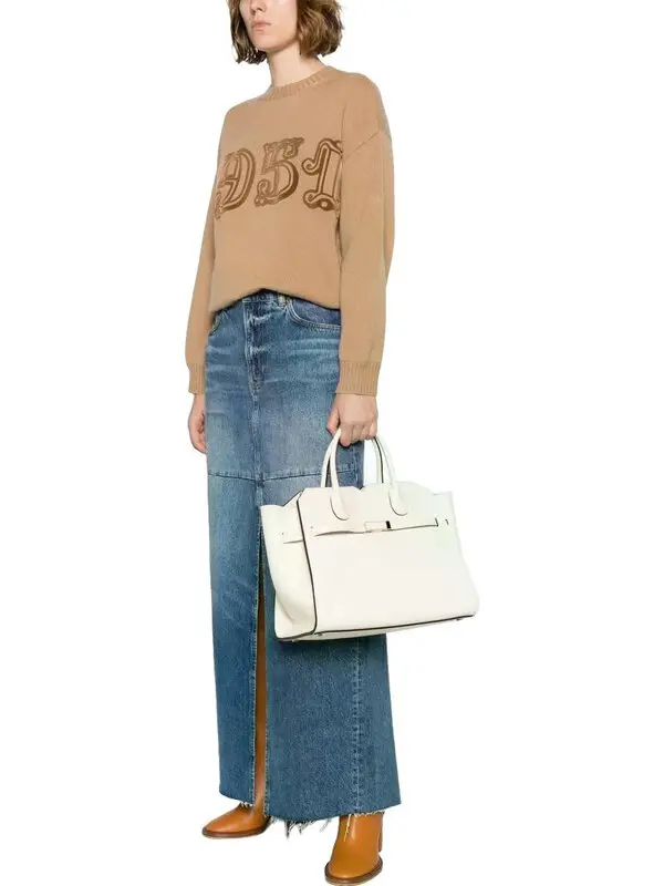 VALEXTRA Medium Milano Leather Tote Bag - Neutrals