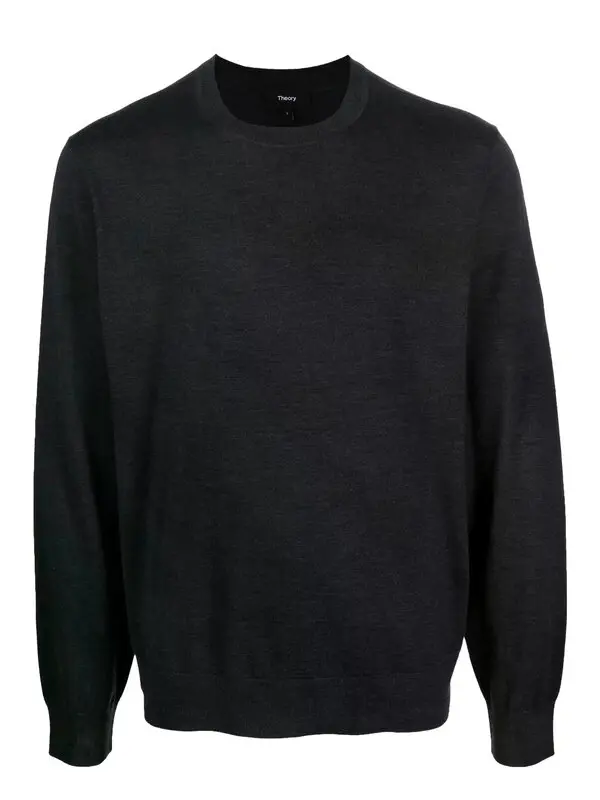 Theory Crew Neck Pullover Jumper - Grey