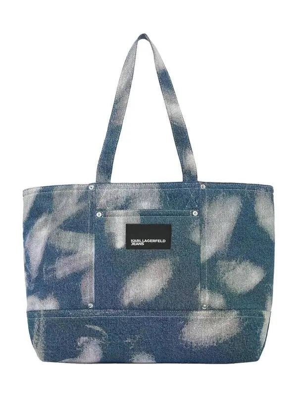 Karl Lagerfeld Bleached Denim Tote Bag - Blue