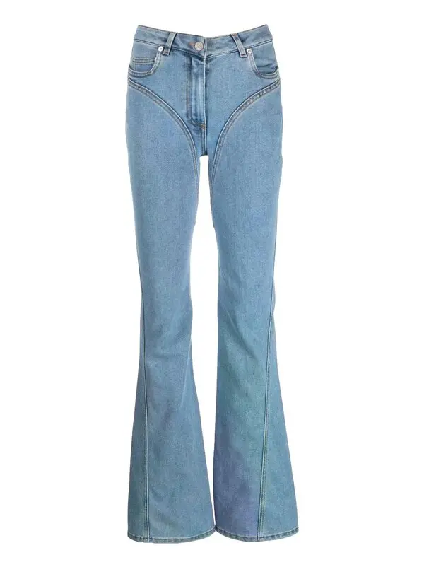 MUGLER Seam-detail Flared Jeans - Blue