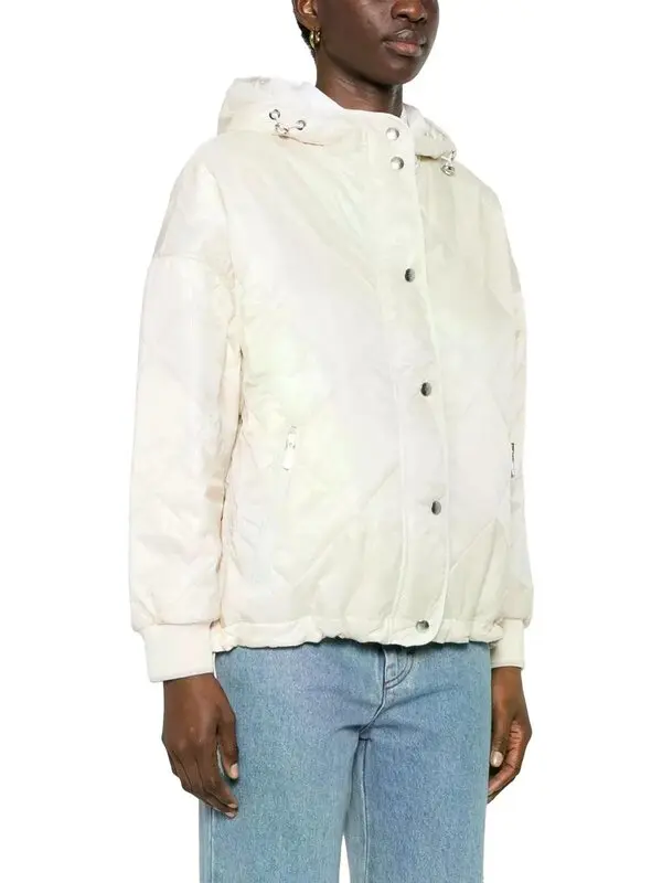 Eleventy Quilted Hooded Padded Jacket - Neutrals