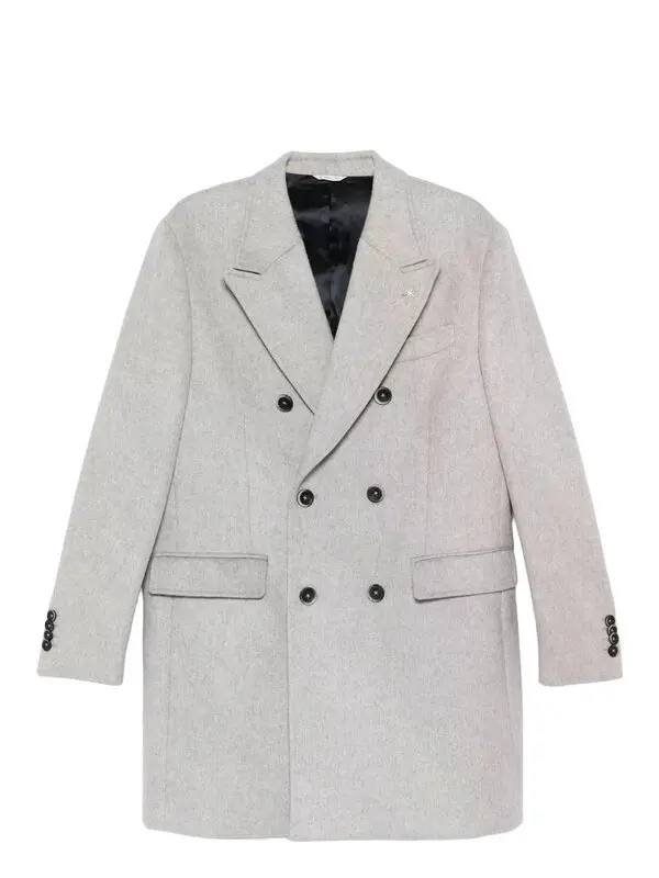 MANUEL RITZ Double-breasted Felted Wool Blend Coat - Grey