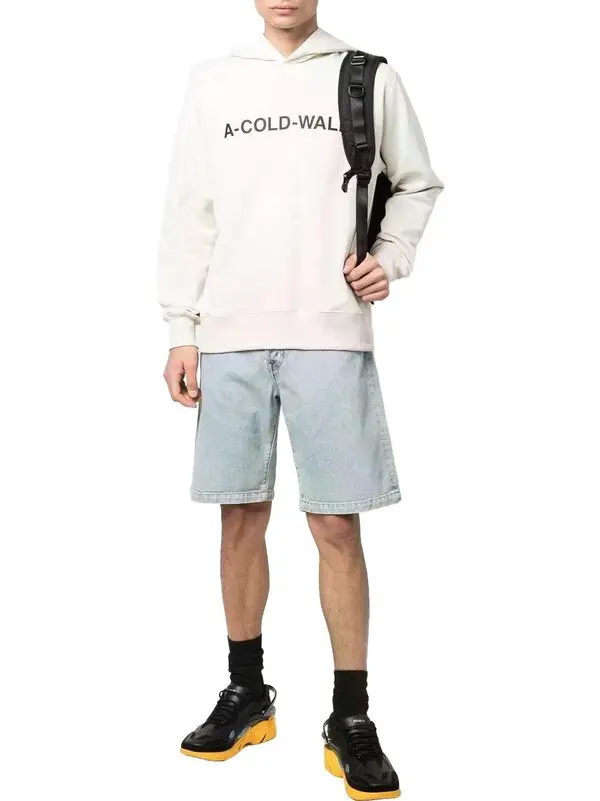 A-COLD-WALL* Logo-print Hooded Sweat Top - Neutrals