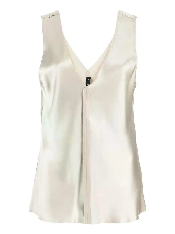 Voz Raw-cut Silk Tank Top - Grey