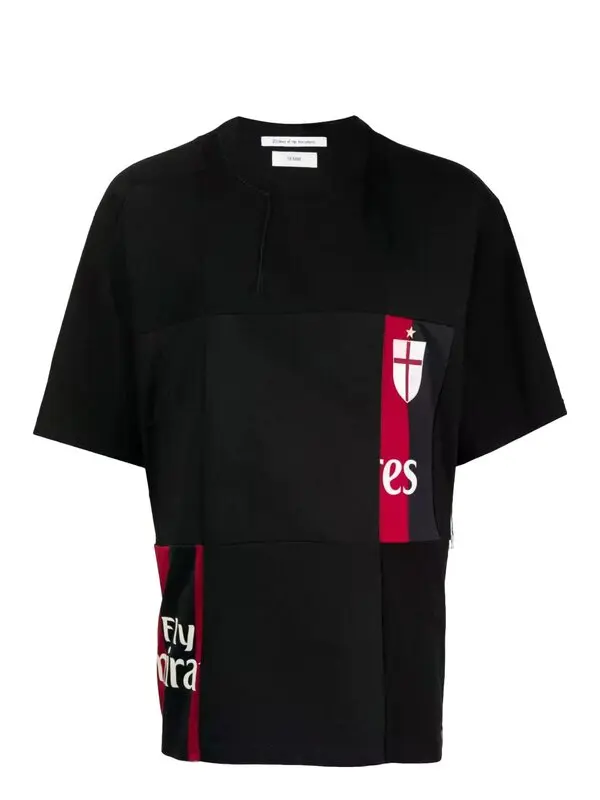 CHILDREN OF THE DISCORDANCE Patchwork Cotton T-shirt - Black