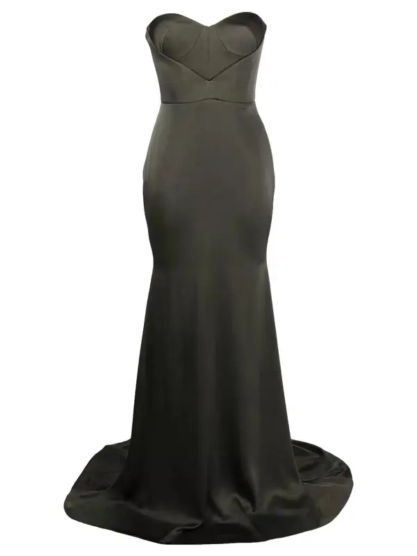 Alex Perry Strapless Sweetheart Gown With Train - Green