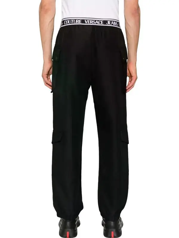 Versace Logo Waistband Cargo Trousers - Black