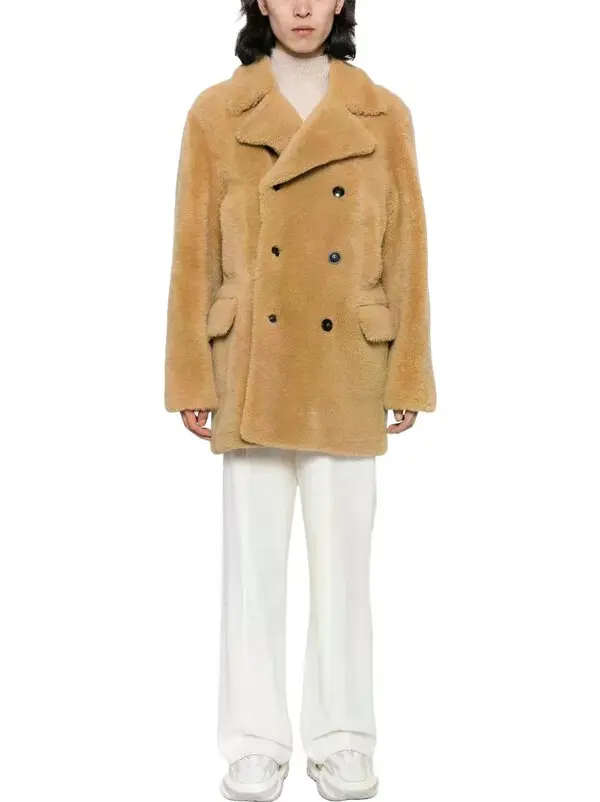 Amiri Double-breasted Shearling Coat - Brown