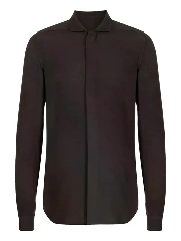 Rick Owens Plain Long-sleeve Shirt - Brown