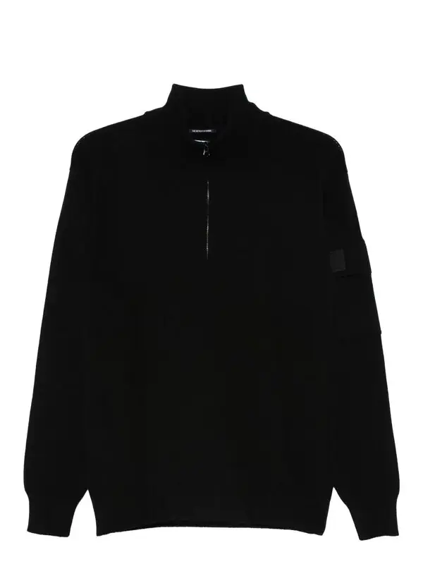 C.P. COMPANY Logo-patch Virgin Wool Blend Sweater - Black