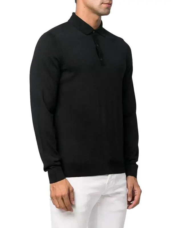 BOSS Long-sleeve Polo Shirt - Black