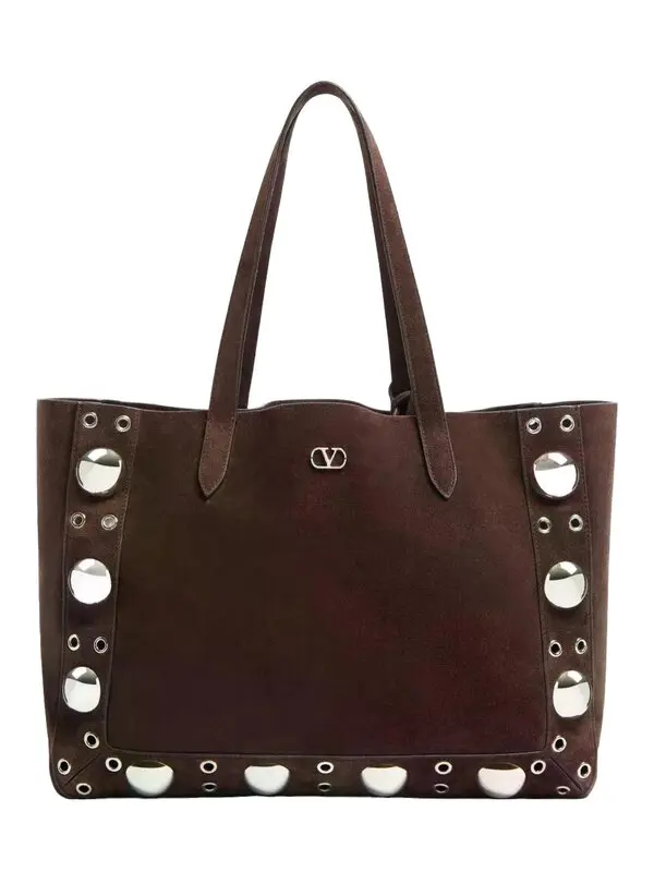 Valentino Garavani Nellcôte Suede Tote Bag - Brown