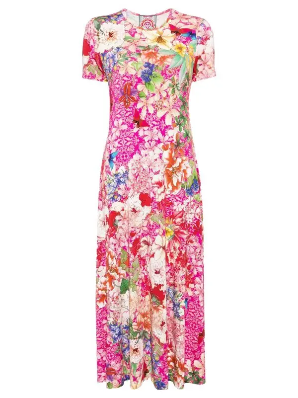 Johnny Was Floral Print Midi Dress - Pink