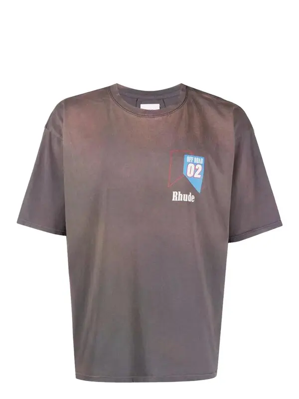 Rhude O2 Off-road Print Cotton T-shirt - Grey